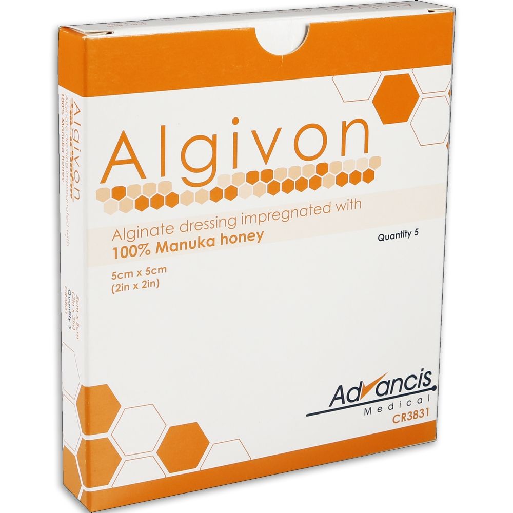Algivon 100% Manuka Honey Alginate Dressing - 5cm x 5cm x 5 | MidMeds ...